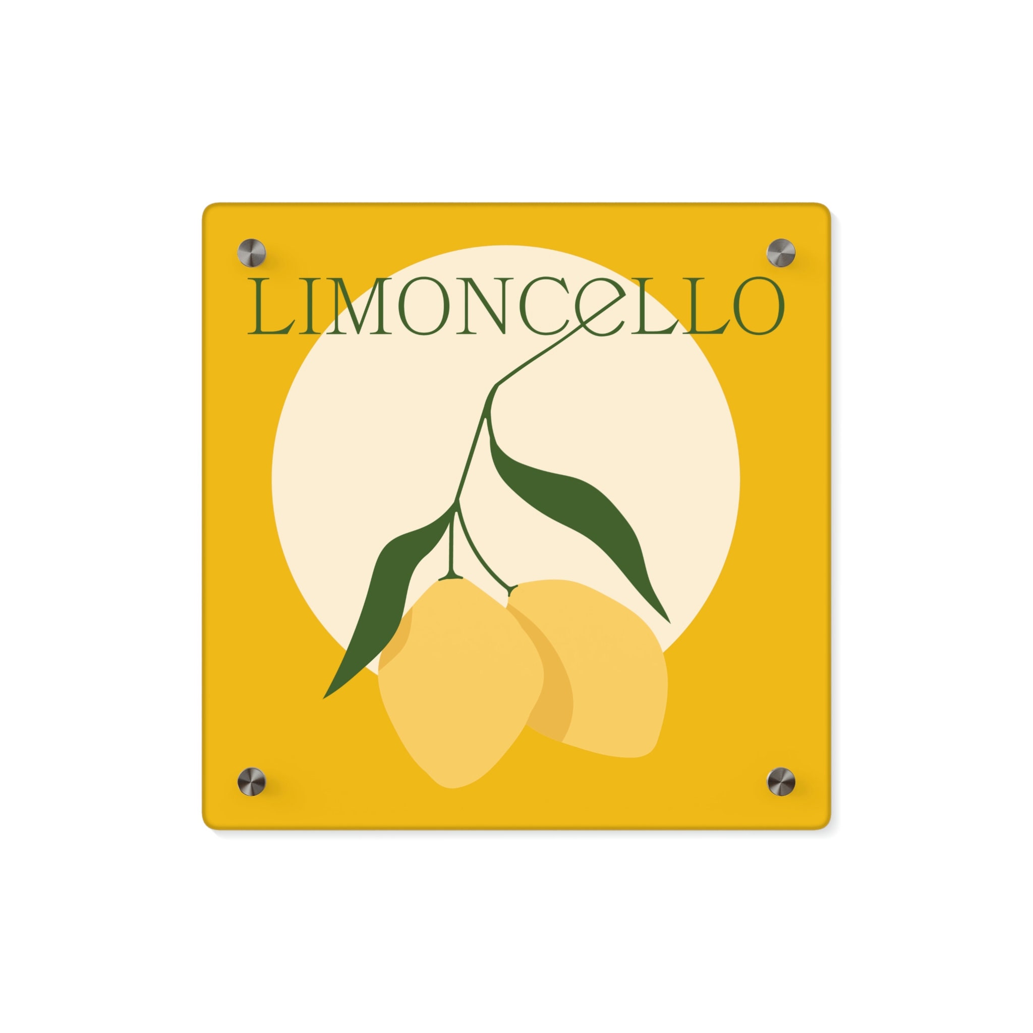 Acrylic Limoncello Wall Art Panels - Vintage Minimalist Lemons Print ...