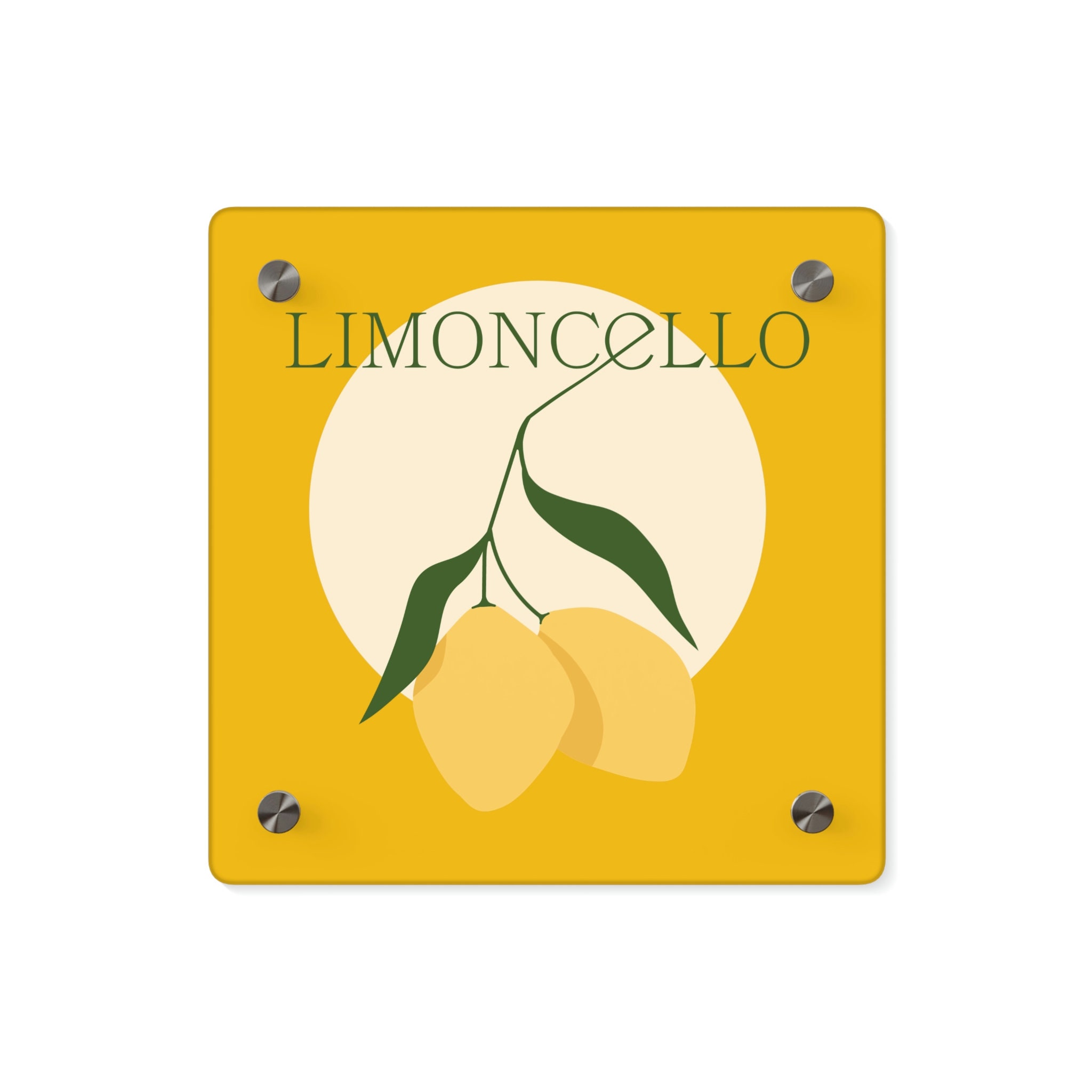 Acrylic Limoncello Wall Art Panels - Vintage Minimalist Lemons Print ...