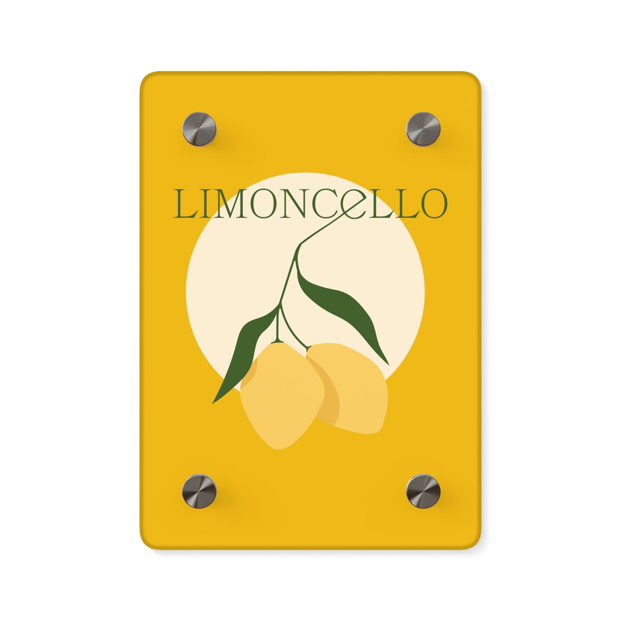 Acrylic Limoncello Wall Art Panels - Vintage Minimalist Lemons Print ...
