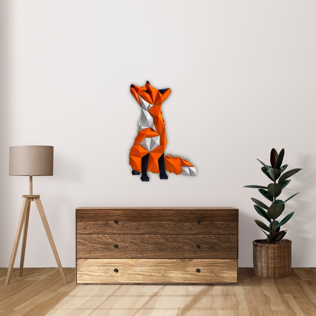 Fractured Art Fox 3D Wall Décor 60x42 Cm Low Poly - Etsy UK