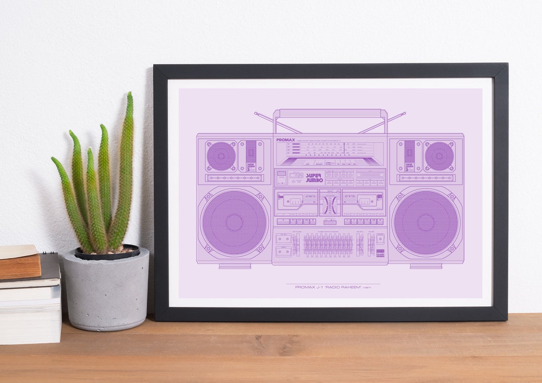 Promax J1 Boombox – Giclée Art Poster Print – Electric Purple - Etsy