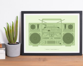 Promax J1 Boombox Giclée Art Poster Print Electric Purple - Etsy