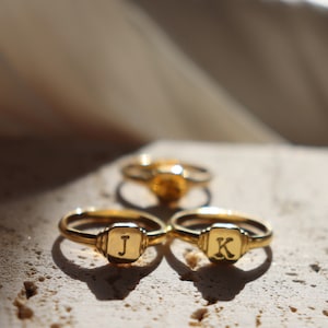 Personalized Initial Signet Ring: 18k Gold Vermeil, Sterling Silver - Etsy