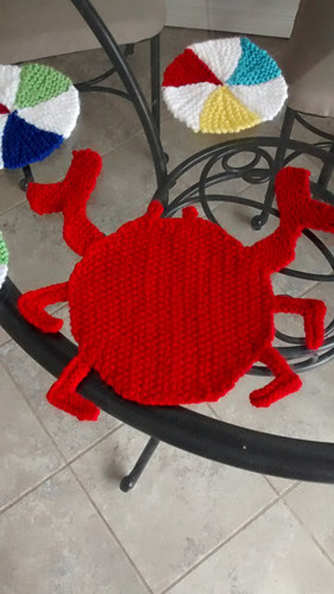 Adorable Knitting Pattern Crab Centerpiece & Beach Ball Coasters Pdf ...