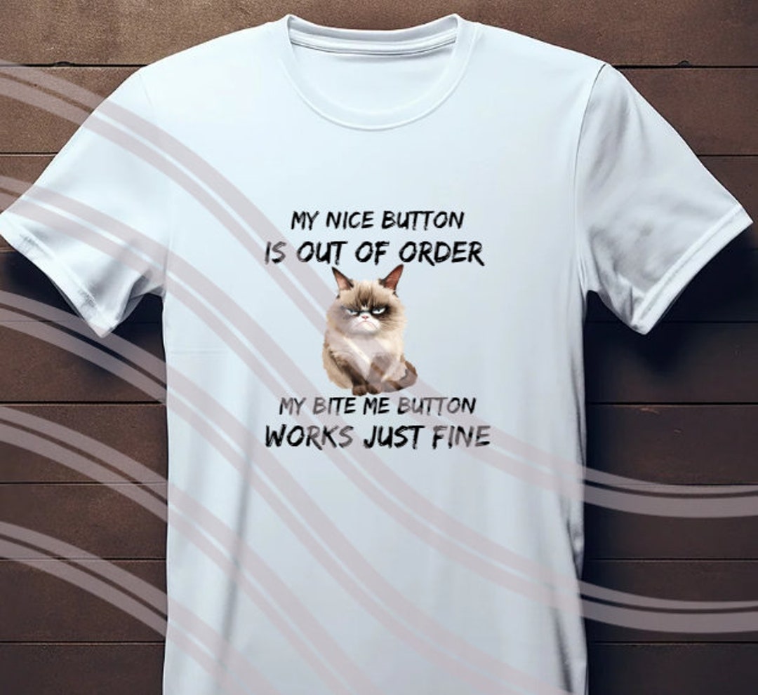 Funny PNG File My Nice Button is Out of Order Watercolor Angry Cat for ...