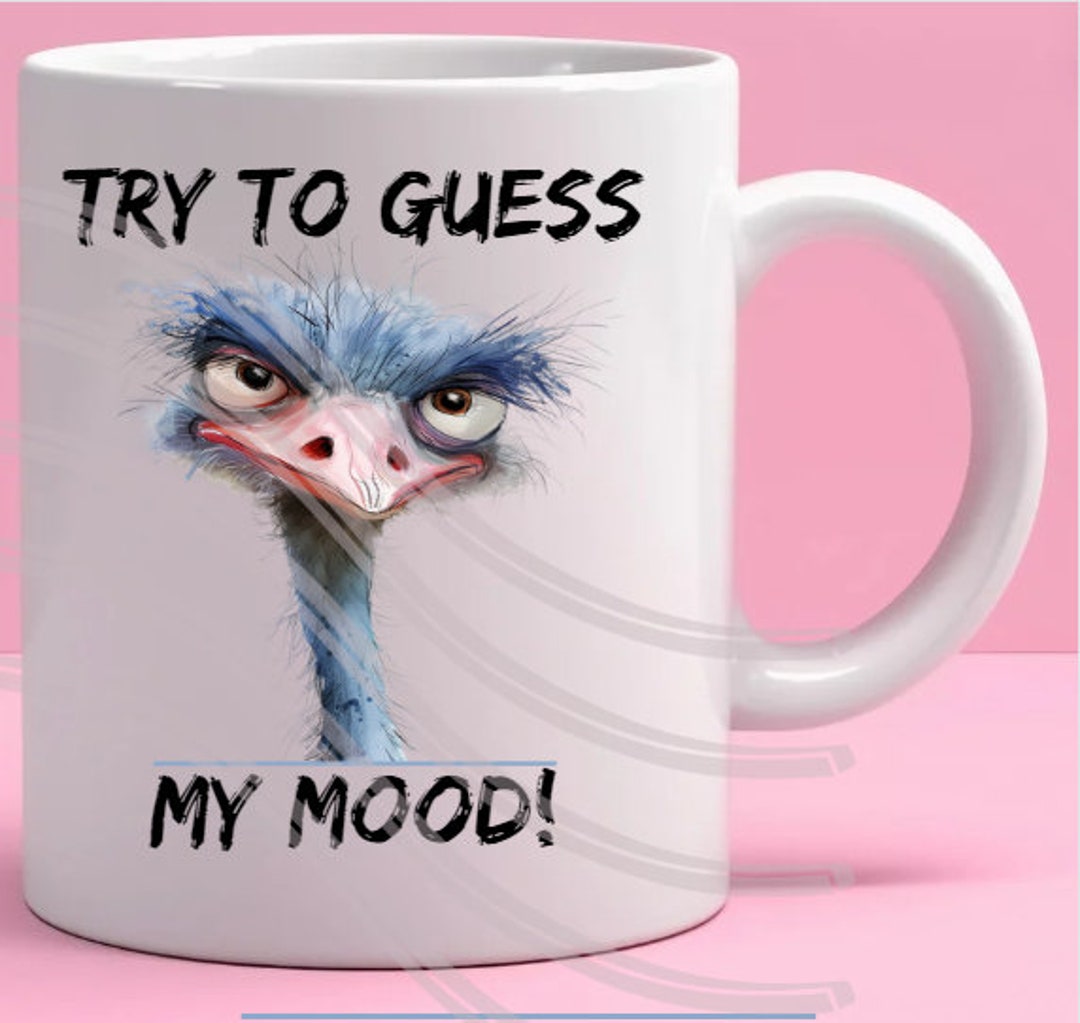 Funny PNG File Try to Guess My Mood Adorable Watercolor Ostrich for ...
