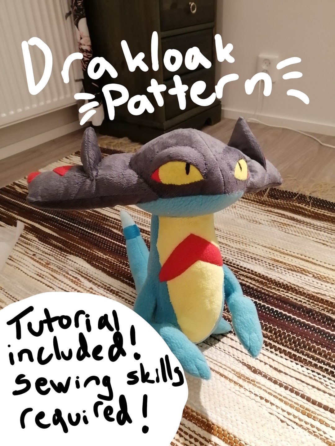 Drakloak, Pokemon Inspired Plushie Pattern and Tutorial - Etsy