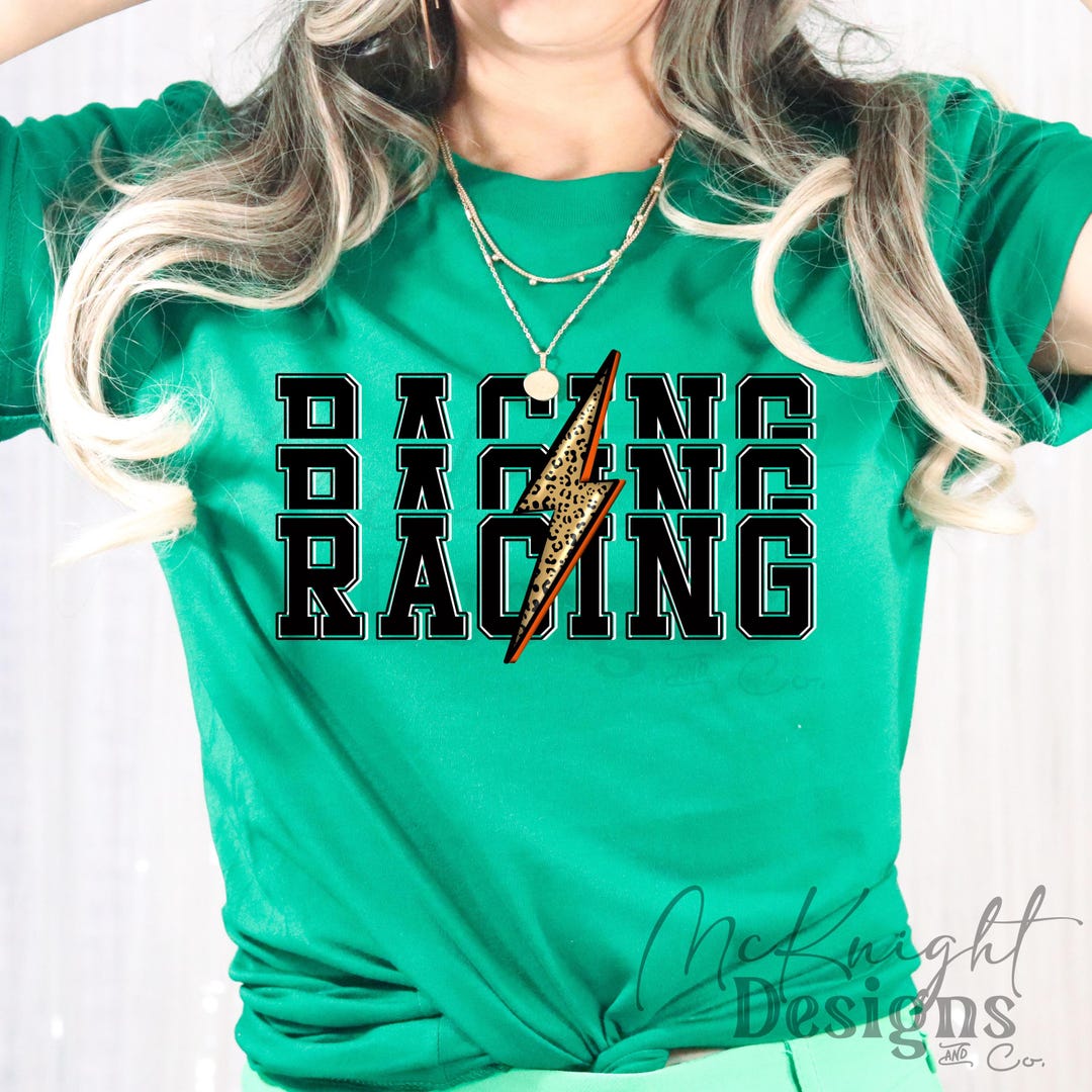 Girly Racing PNG Leopard Lightning Bolt Digital Design Race Season ...