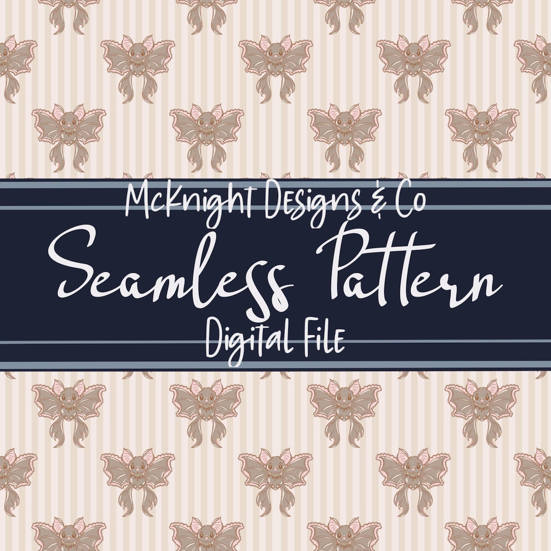 Coquette Bat Bow Seamless Pattern for Sublimation, Fabric Print, Vinyl ...