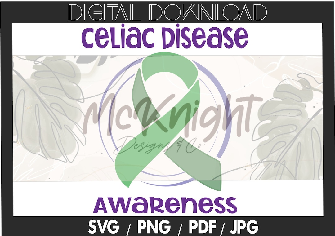 DIGITAL DOWNLOAD Image SVG File Celiac Disease Awareness Ribbon Fighter ...