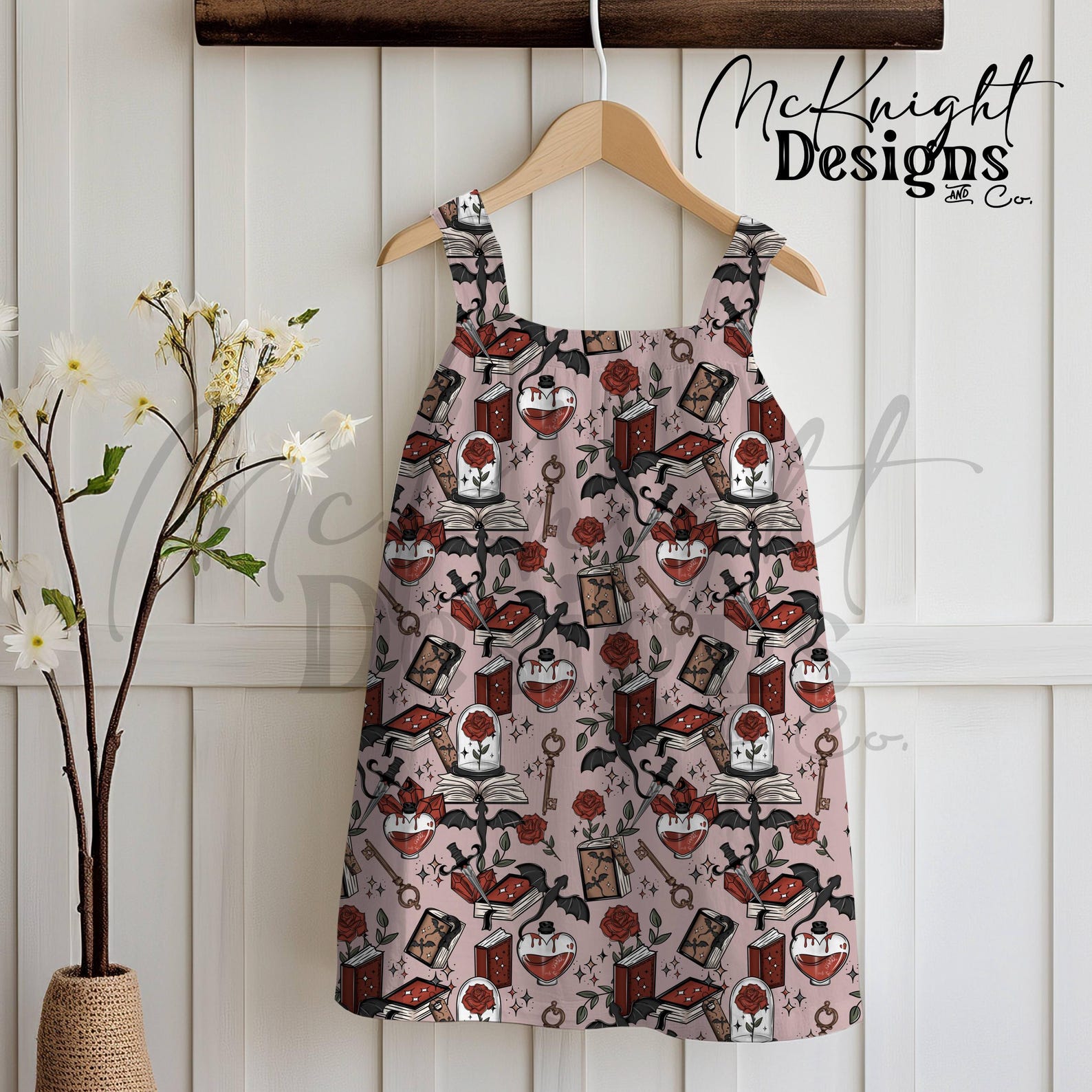 Romantasy Bookish Seamless Pattern - Dark Feminine Romance Fantasy ...
