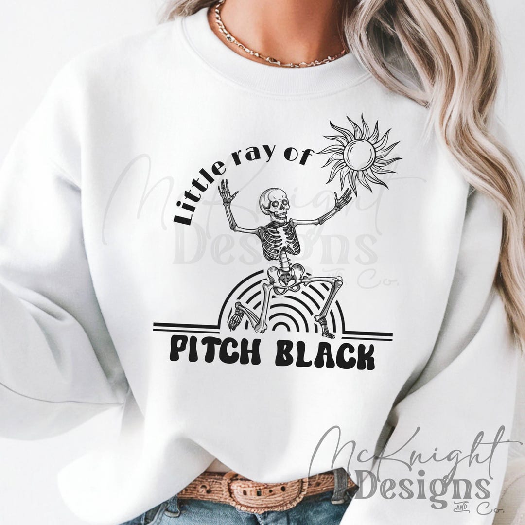Single Color Digital Design - Skellie - Little Ray of Pitch Black - Etsy