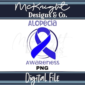 Alopecia Awareness Ribbon PNG September Month Blue Digital Download ...