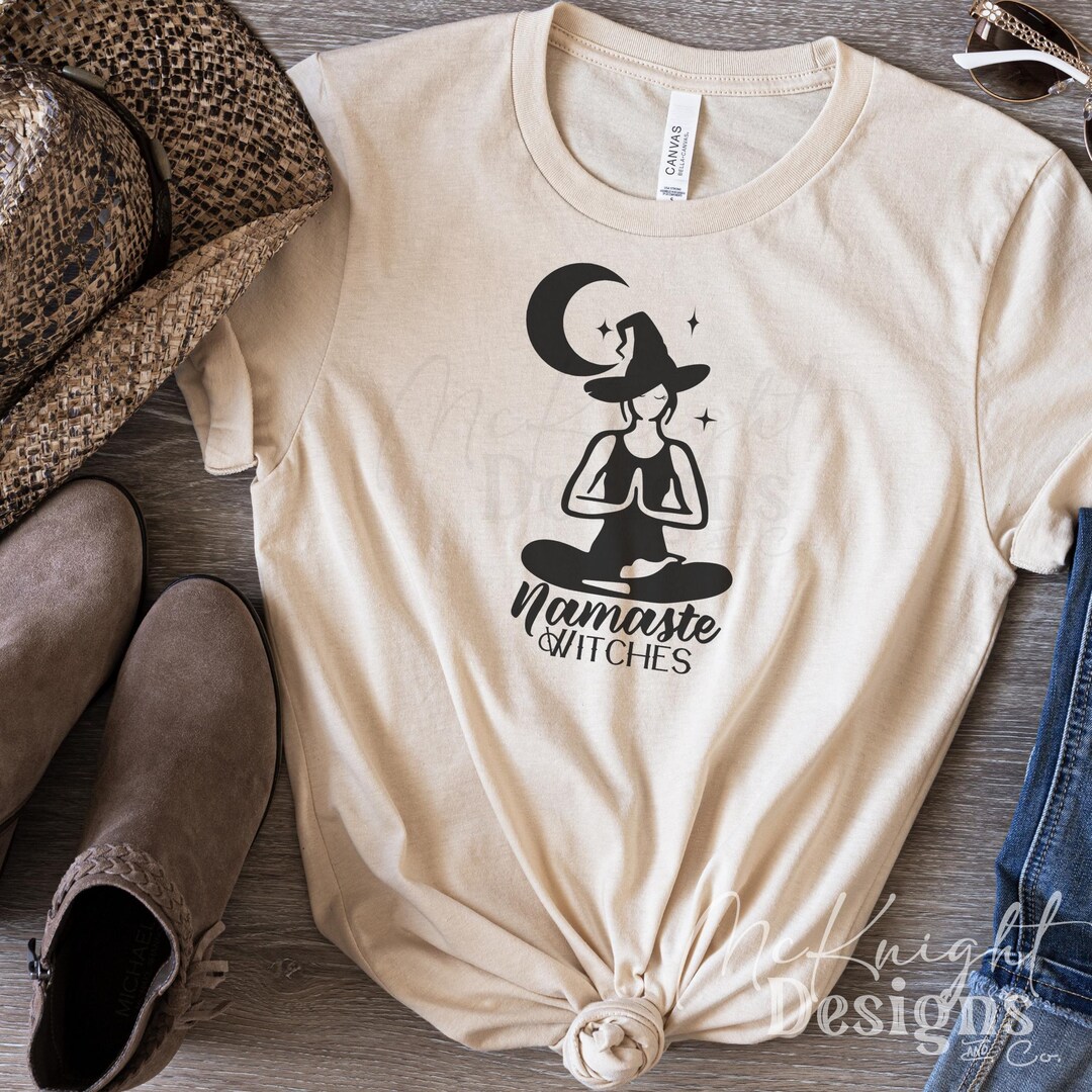 Namaste Witches Yoga Witchy Full Moon Magic Cute Spooky Digital Design ...
