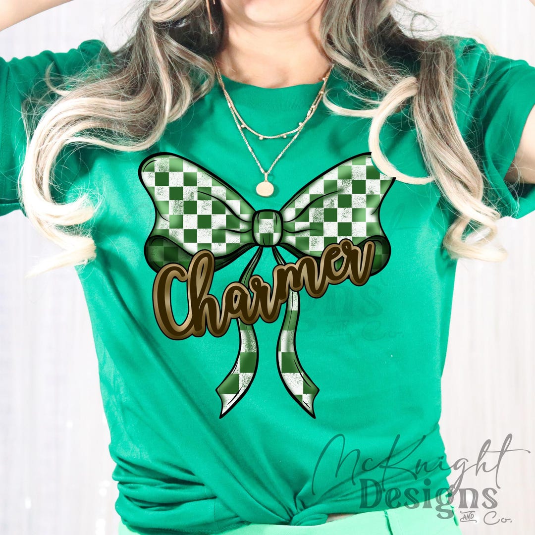 Croquette Bow Checkered Charmer PNG St Patrick's Day Irish Four 4 Leaf ...