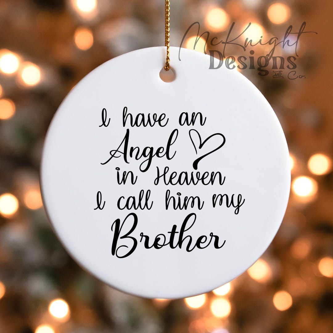 Brother Memorial Angel in Heaven in Loving Memory Digital Design Hand ...