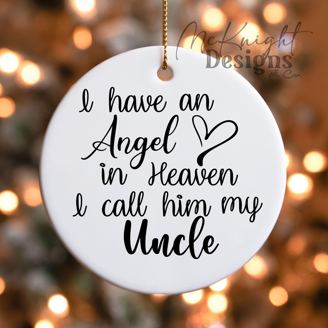 Memorial in Loving Memory Angel in Heaven Uncle Digital Design Hand ...