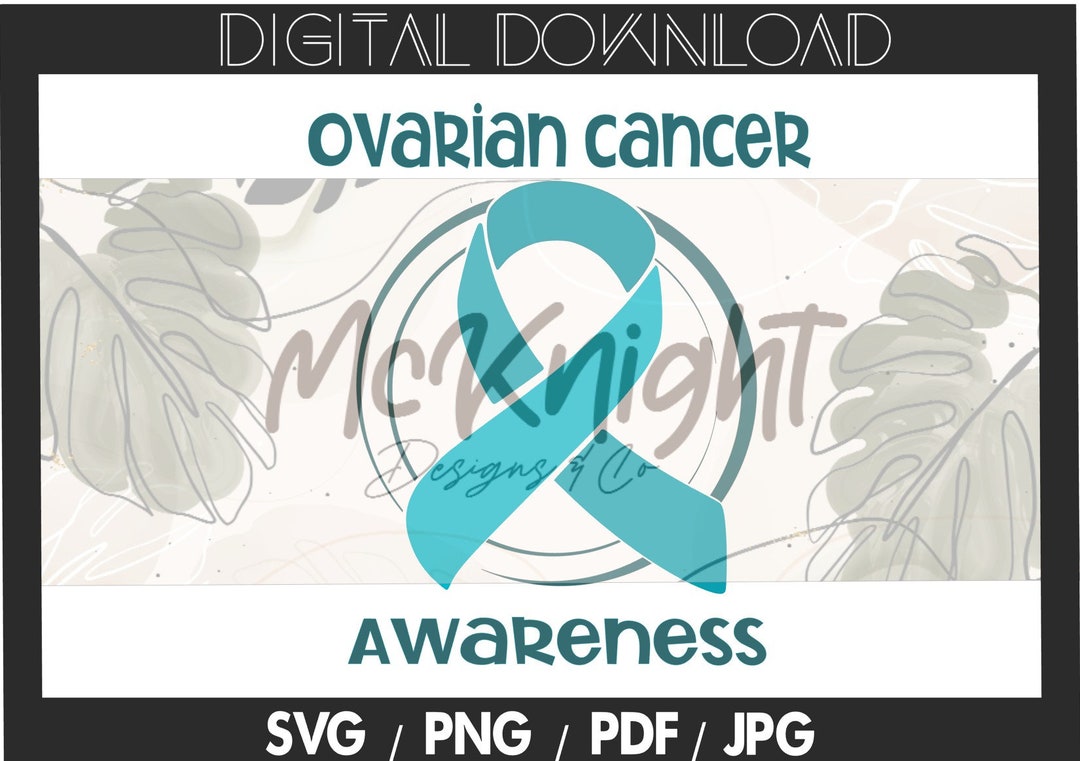 DIGITAL DOWNLOAD Image SVG File Ovarian Cancer Awareness Ribbon Fighter ...