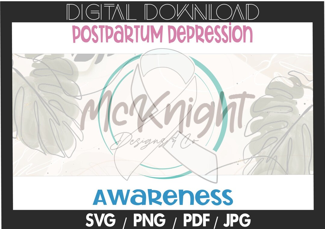 DIGITAL DOWNLOAD Image SVG File Postpartum Depression Awareness Ribbon ...