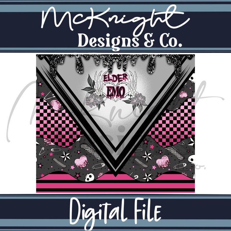 Elder Emo 20 Oz Skinny Tumbler Wrap PNG | Early 2000s Aesthetic ...
