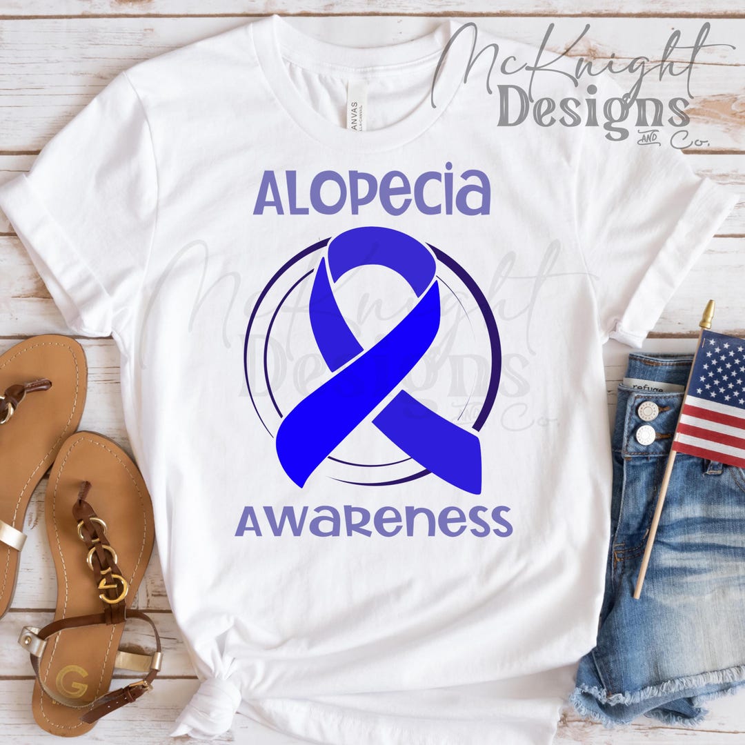 Alopecia Awareness Ribbon PNG September Month Blue Digital Download ...
