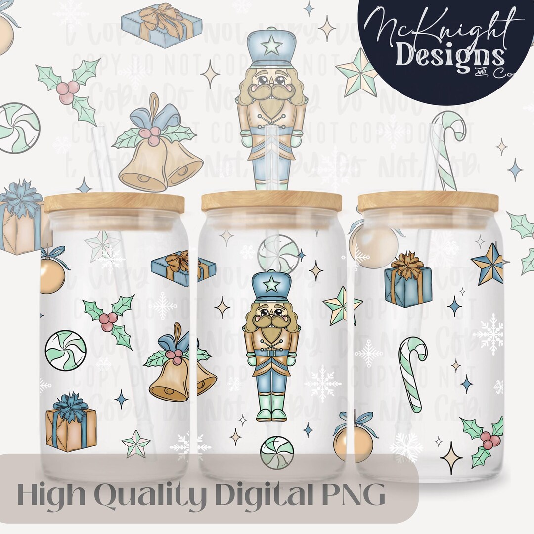 Nutcracker Glass Can Wrap PNG Pastel Christmas UVDTF Design Balletcore ...