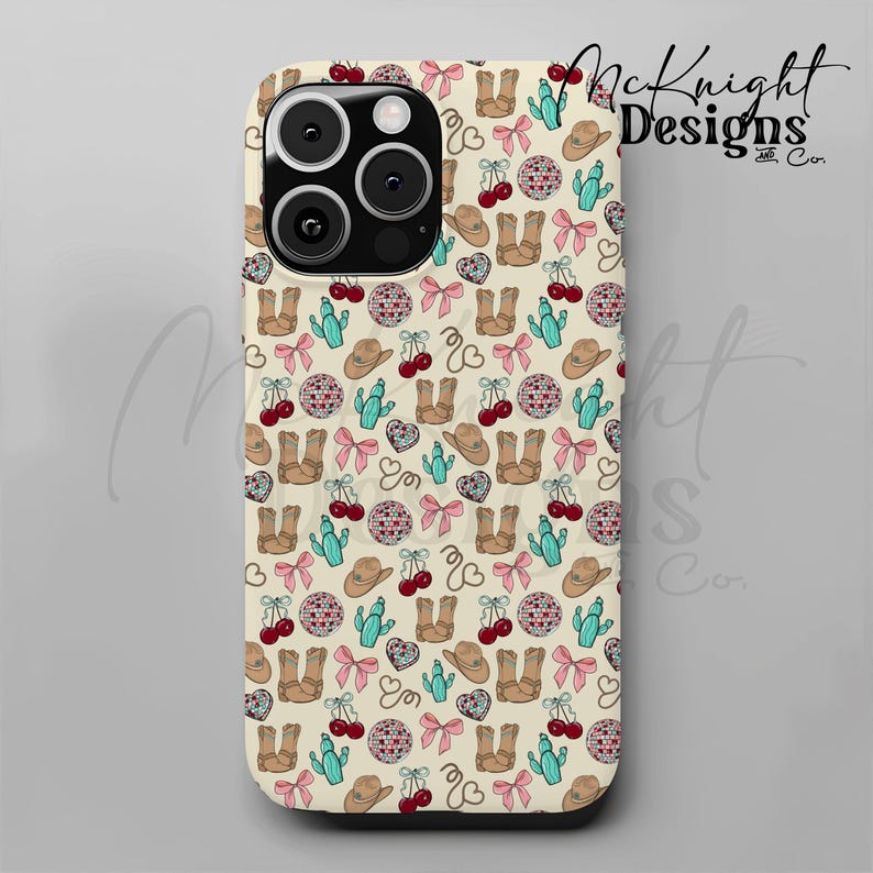 Cowgirl Disco Seamless Pattern PNG Western Coquette Digital Paper ...