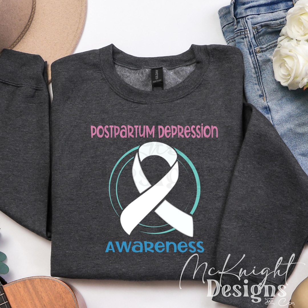 Postpartum Depression Awareness Ribbon PNG White Digital Download ...
