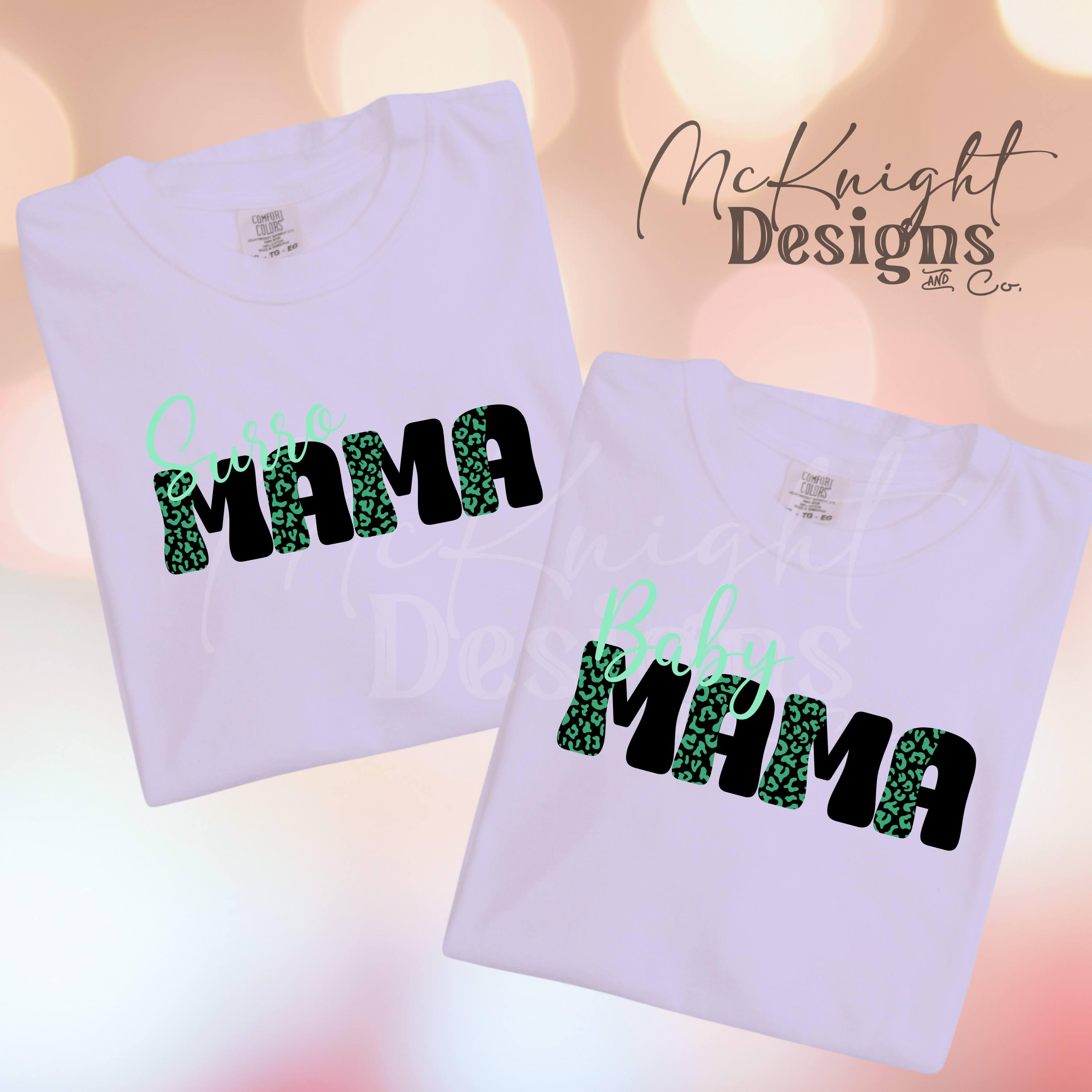 Surrogate Mama Baby Mama Set (2) PNG Surrogacy Design IVF Sticker Shirt ...