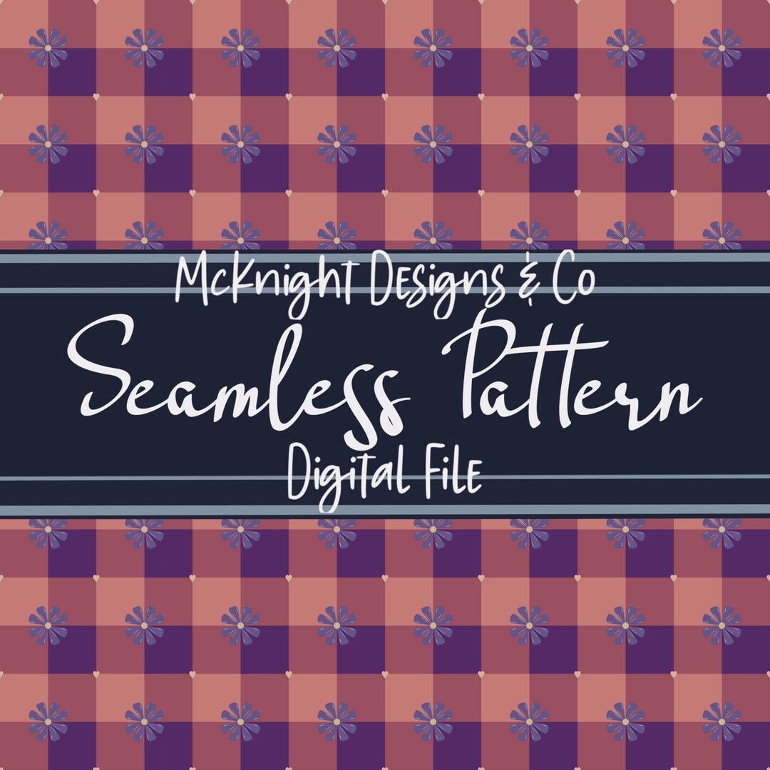 Checkered Plaid Daisy Seamless Pattern | Girly Fall Coquette Digital ...