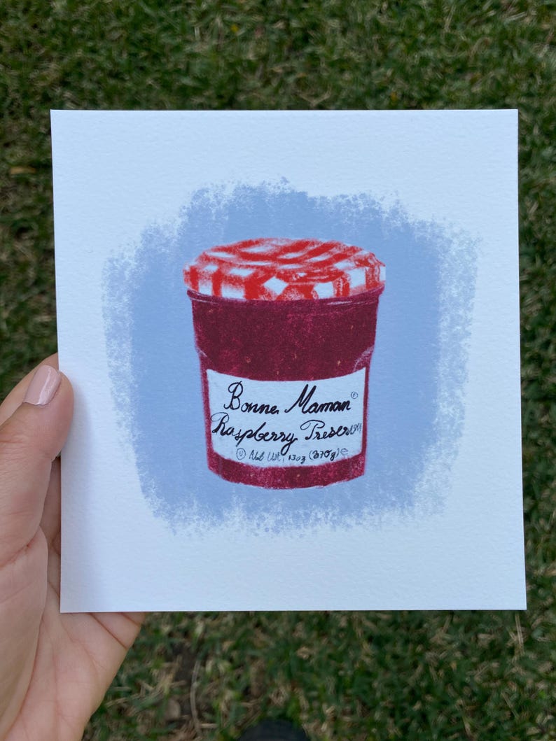 Bonne Maman Jam Jar Art Print, Jam Jar Illustration, Kitchen/dining ...