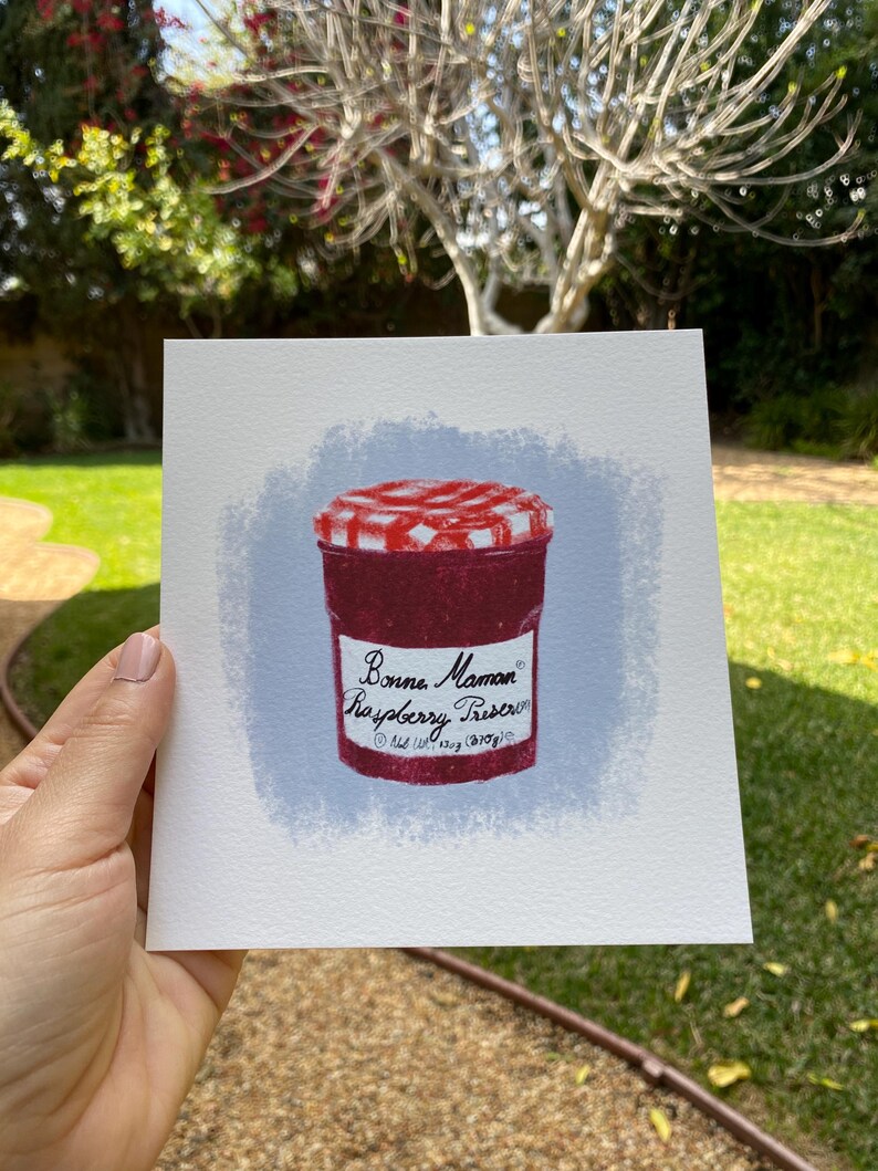 Bonne Maman Jam Jar Art Print, Jam Jar Illustration, Kitchen/dining ...