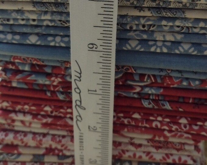 40 Fat Quarters Collection. Moda French General La Vie Boheme. Blues ...
