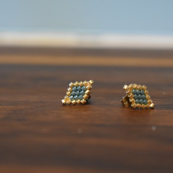 Beaded Stud Earrings - Etsy