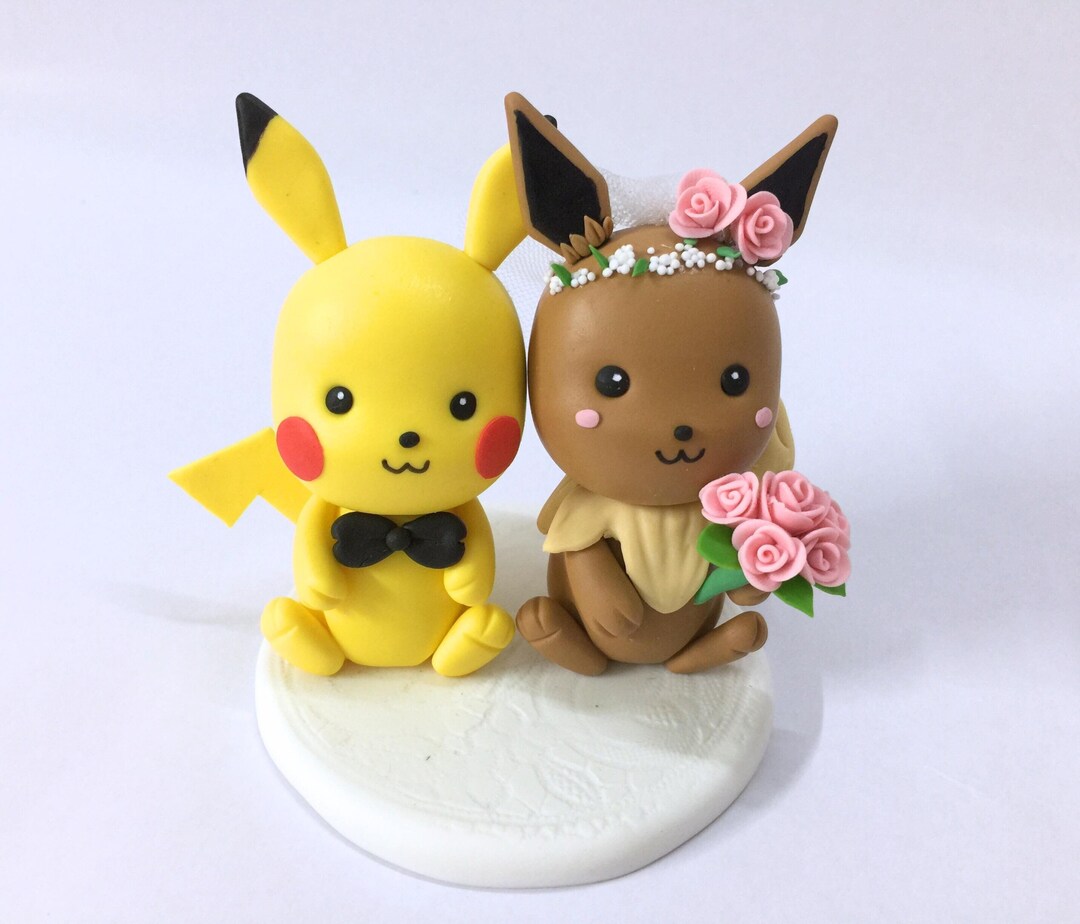 Pikachu & Eevee Wedding Cake Topper, Pokemon Wedding Cake Topper ...
