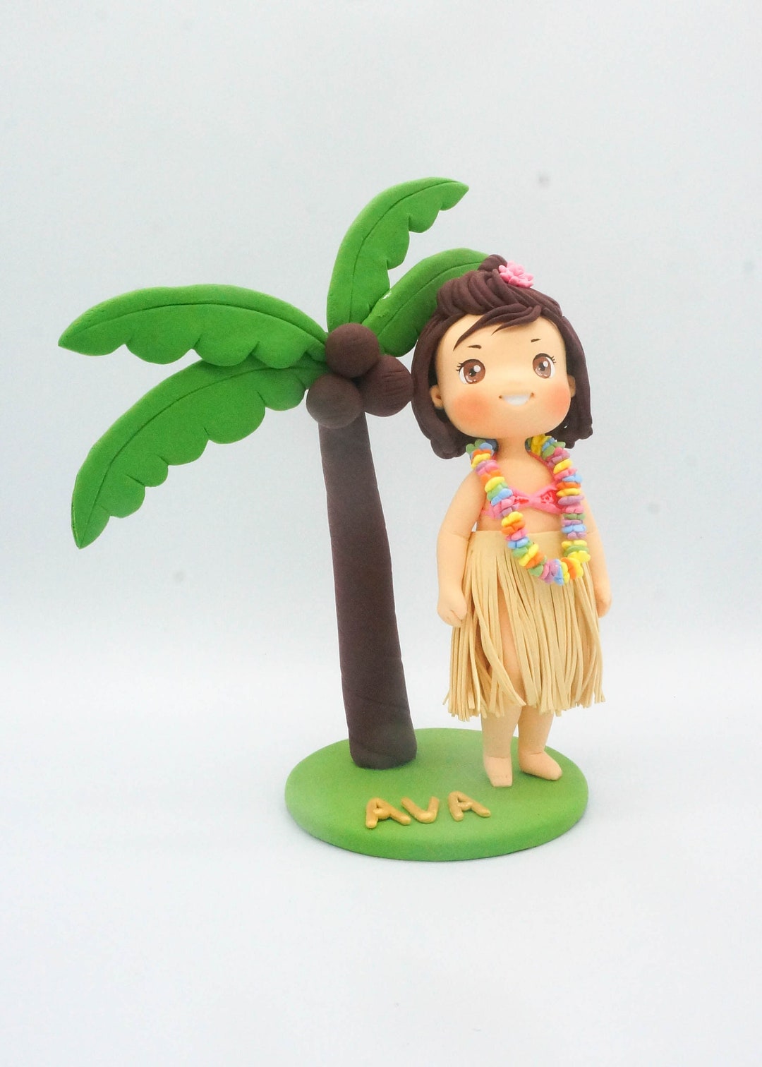 Tropical Birthday Cake Topper Hawaiian Girl Birthday Gift - Etsy