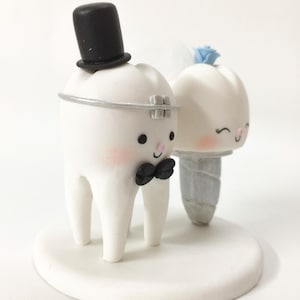 Teeth Wedding Cake Topper, Dentist Wedding Topper, Braces Teeth and ...