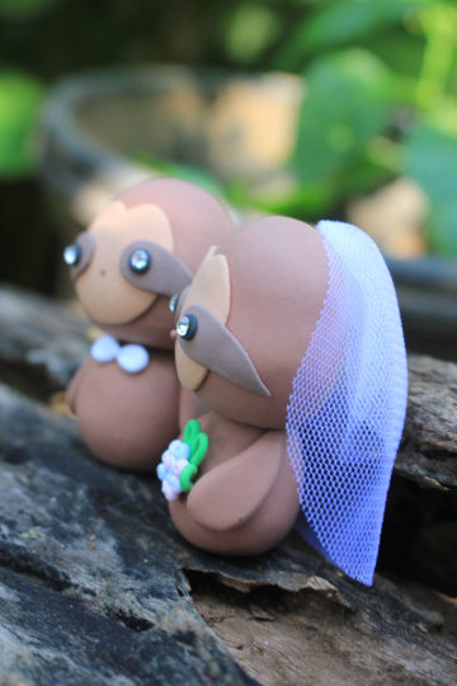 Sloth Wedding Cake Topper Bride and Groom Wildlife Wedding - Etsy