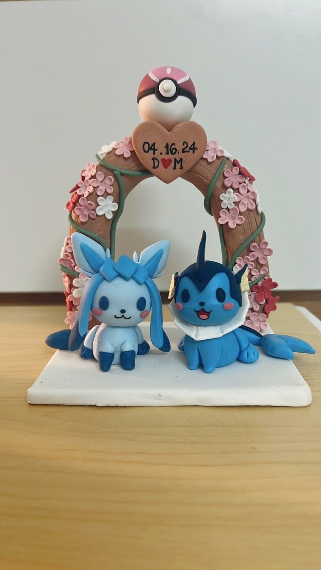 Pokemon Wedding Cake Topper With Arch Vaporeon & Glaceon Cake Topper ...