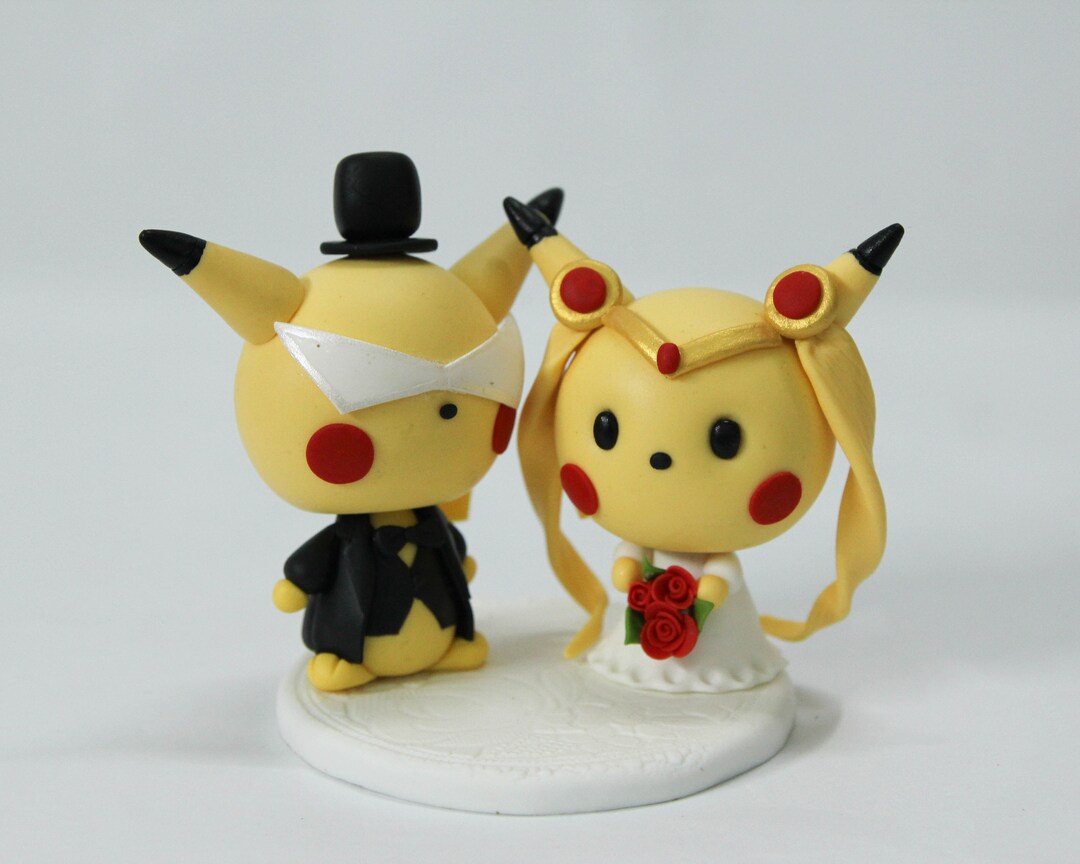 Wedding Cake Topper Pikachu Cosplay Sailor Moon & Tuxedo Mask, Sailor ...