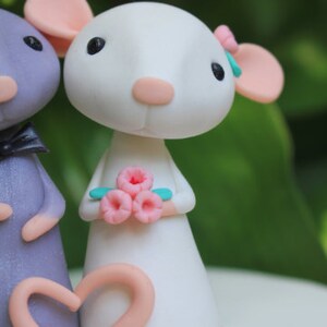 Mouse Wedding Cake Topper Customized Bride & Groom Topper Perfect ...