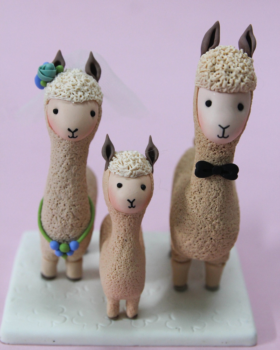 Alpaca Wedding Cake Topper, Family Llama Bride & Groom Kid Wedding Cake ...