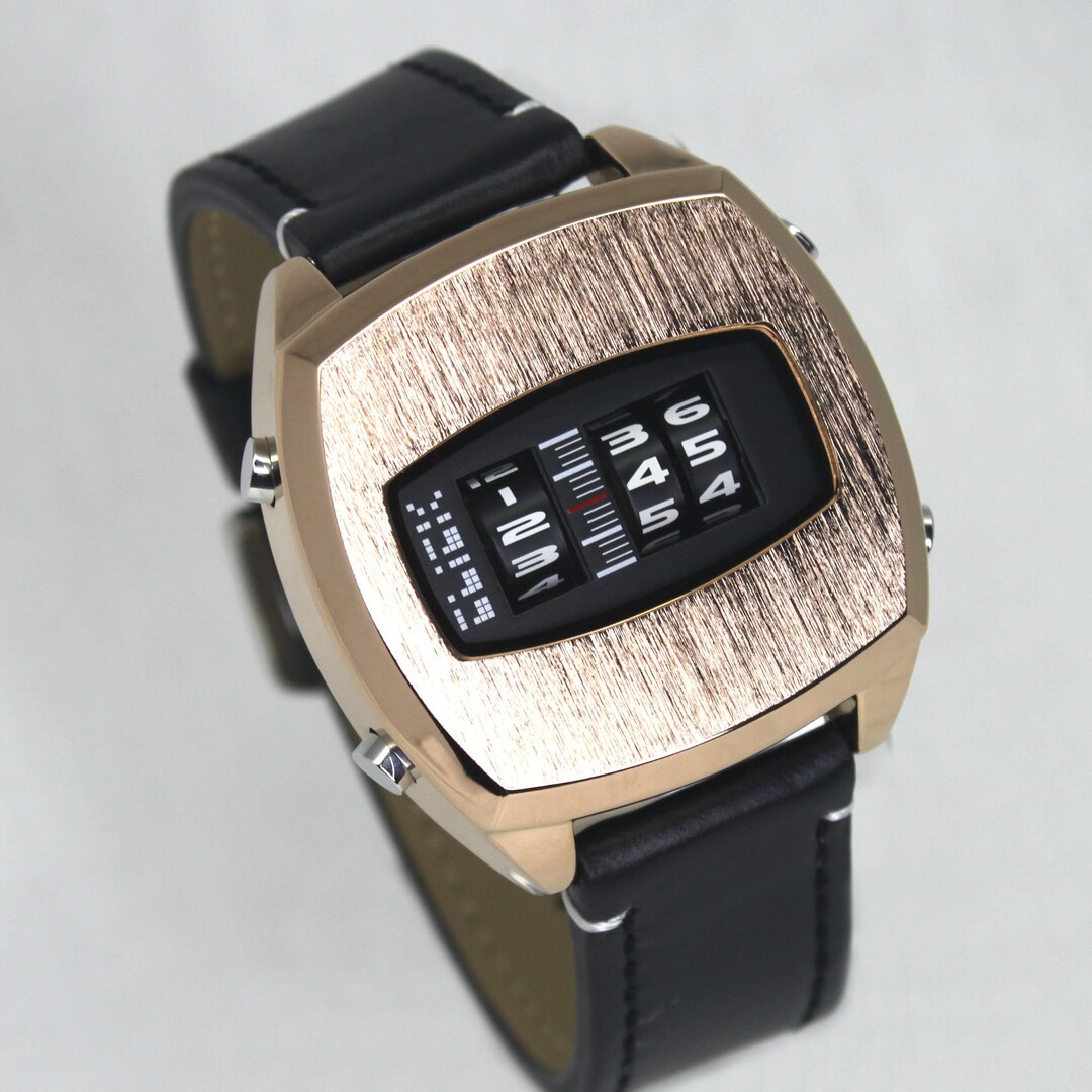 Click Rotar Drum Watch Limited Edition Geniune Leather Strap Japan ...