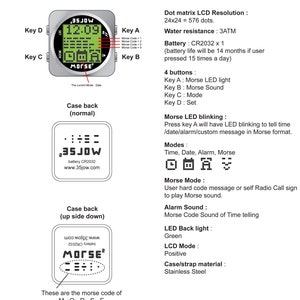 Morse Code Sound and Morse Code LED Blinking Watch Custom Your Radio Ham Call Sign or Custom ...