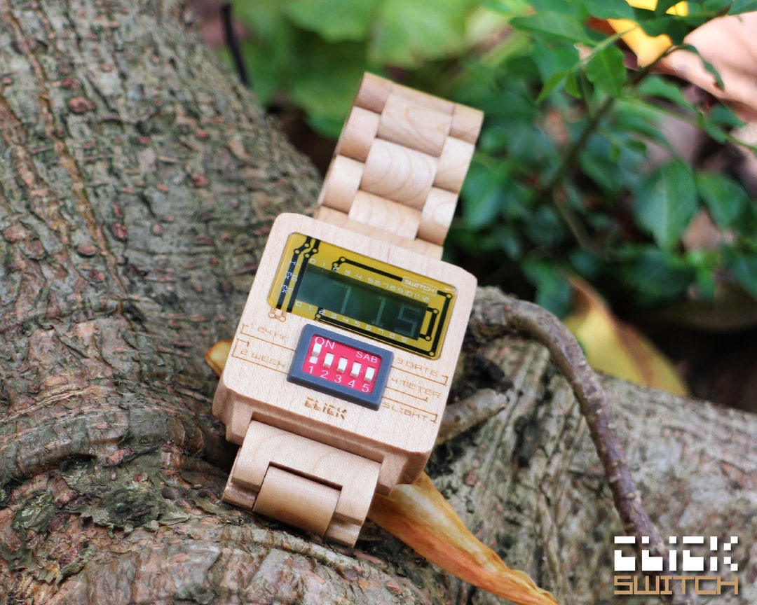 Computer DIP Switch LCD Wood Watch Unique Collectible Items Rare in the ...