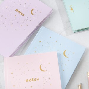 Pastel Light Colour Constellation Star Lined Notebook Soft Touch Cover ...