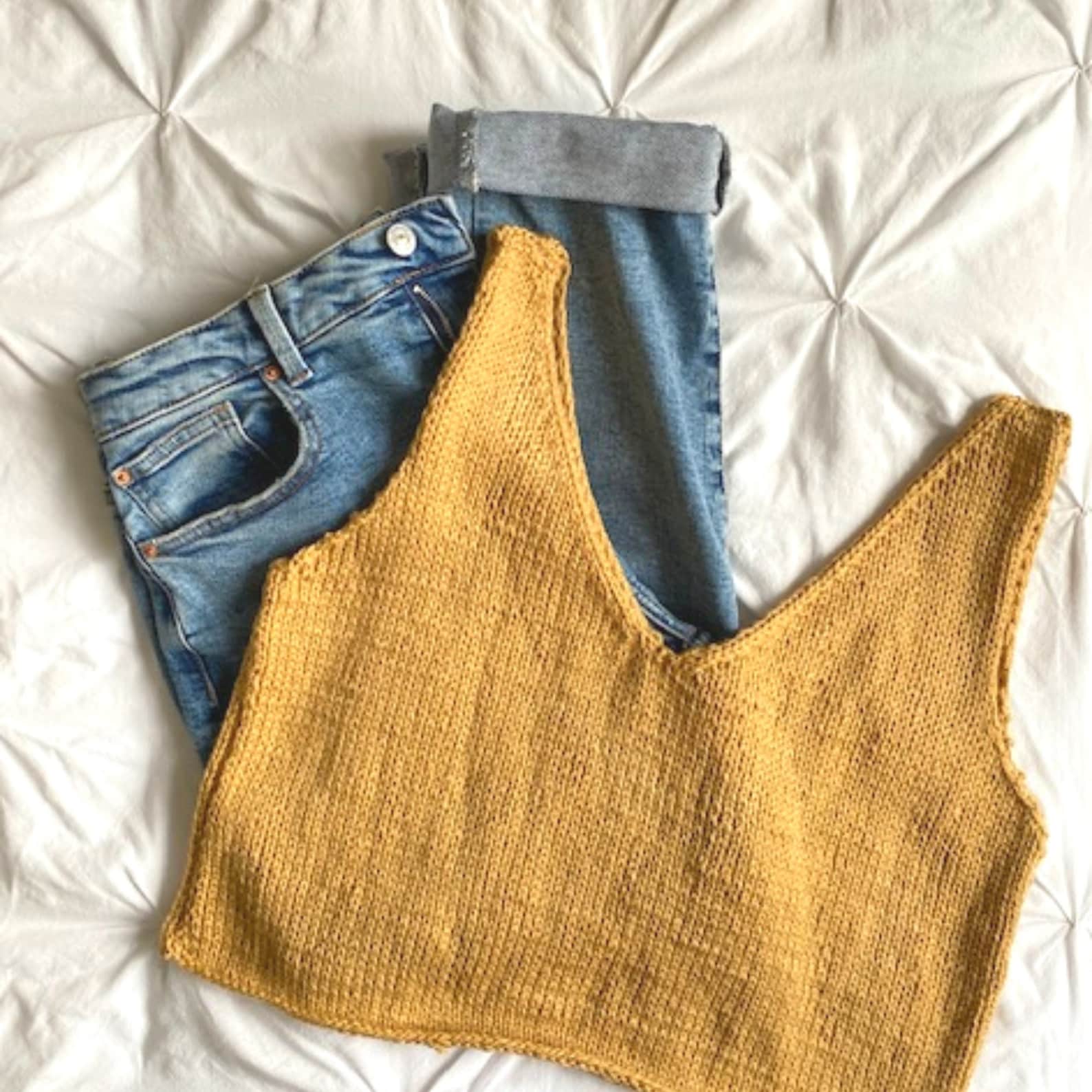 Knitting Pattern | HIBISCUS V Neck Tank Top - Etsy