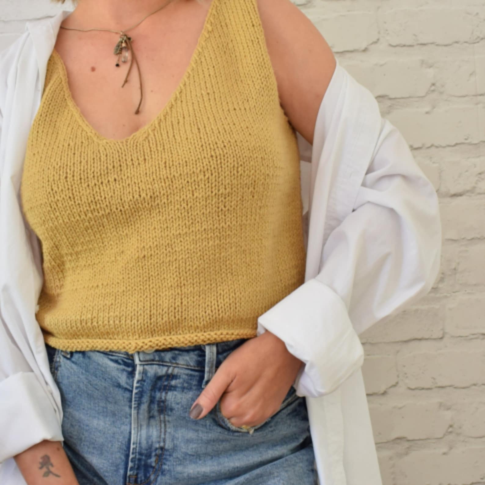 Knitting Pattern | HIBISCUS V Neck Tank Top - Etsy