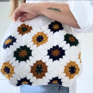 The CARNIVAL Granny Square Tote Bag | Oversized Slouch Bag - Etsy