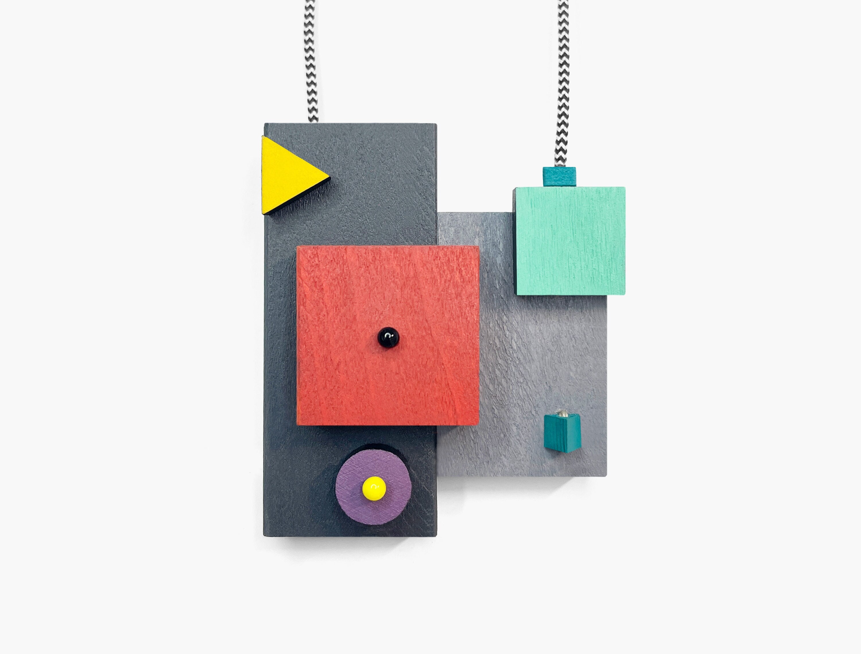 Chunky Modern Geometric Statement Necklace | Multicolor Avant Garde ...